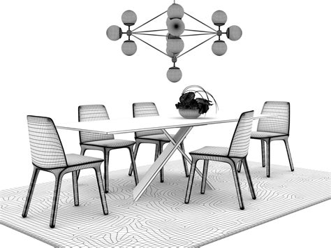 Dining Set 6 3d Model 46 Max Free3d