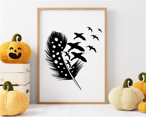 Feather Birds Svg Feather Svg Bundle Flock Of Birds Feather Svg Flying