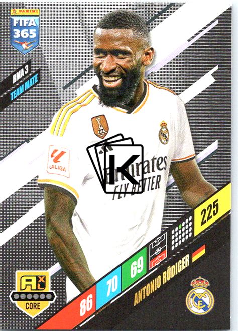 fotbalová karta Panini FIFA Adrenalyn RMA Antonio Rüdiger Real Madrid CF Team Mate