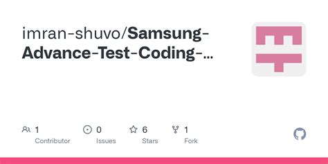 Github Imran Shuvo Samsung Advance Test Coding Preparation