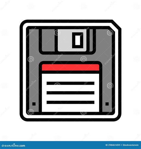 Floppy Disk Saving Loading Data Color Icon Vector Illustration Stock