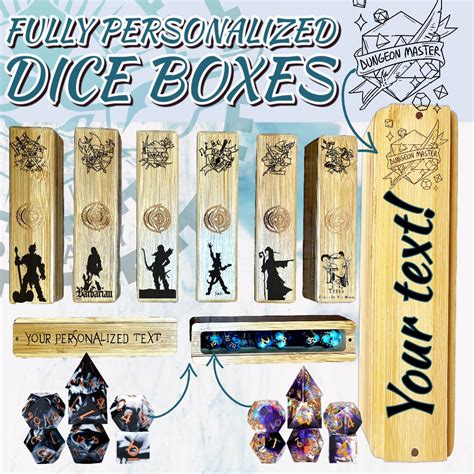 Dnd Class Dice Box Personalized Dice Box Dice Storage Dandd Ttrpg