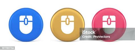 Mouse Computer Scrolling Device Cursor Button Click Control Cyberspace Interface 3d Circle Icon