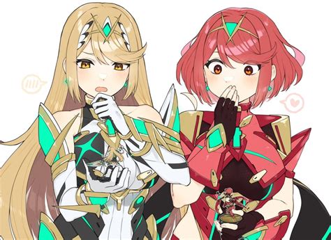 pyra, mythra, and mythra (xenoblade chronicles and 2 more) drawn by kinagi_(3307377) | Danbooru