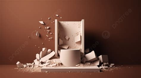 3d 렌더에서 갈색 배경이 있는 제품 디스플레이 광고 흰색 연단 화장품 연단 최소한의 장면 3d 디스플레이 배경 일러스트 및 사진 무료 다운로드 Pngtree