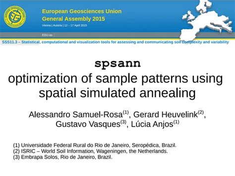 Spsann Optimization Of Sample Patterns Using Spatial Simulated