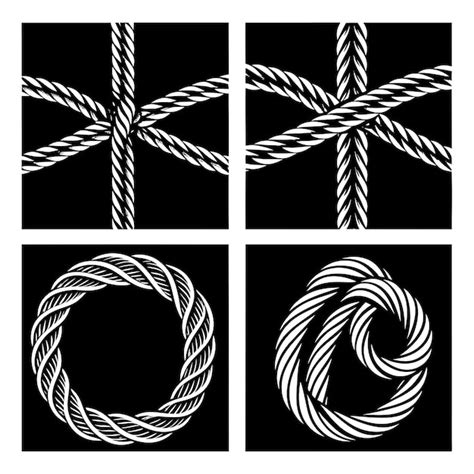 Sketch Four Rope Vector Black And White Premium Ai Generated Vector