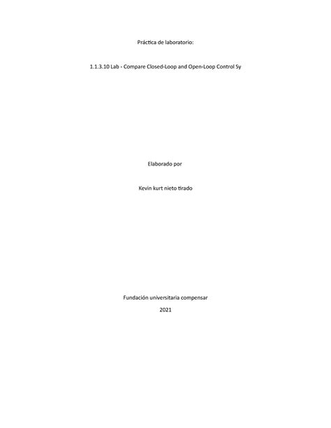 1 1 3 10 Lab Compare Closed Loop and Open Loop Control Sy Práctica