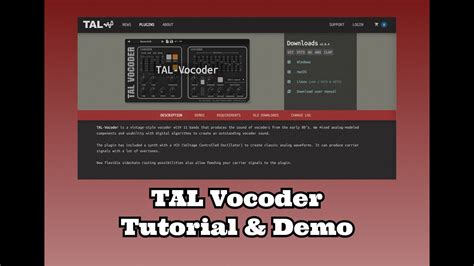 Tal Vocoder Tutorial And Demo Youtube
