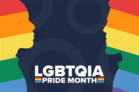 6월은 Lgbtqia 프라이드의 달입니다 휴일 개념 배경 배너 카드 텍스트 비문이있는 포스터용 템플릿 벡터 Eps10 그림입니다