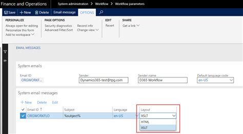 D For Ops System Email Template Setup HTML Vs XSLT Microsoft Dynamics AX Community