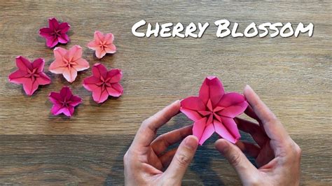 How To Make A Paper Cherry Blossom Origami Cherry Blossom Youtube