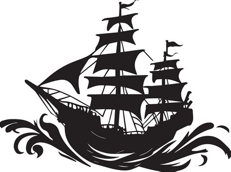 Pirate Ship Tattoo Stencil