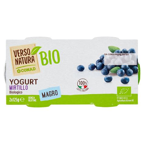 Bio Yogurt Magro Mirtillo Biologico 2x125g Conad Conad