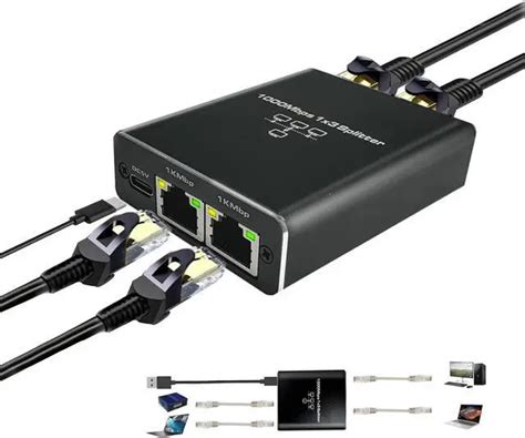 Gigabit Ethernet Splitter 1 In 3 Out 1000mbps 1x3 Splitter Lan