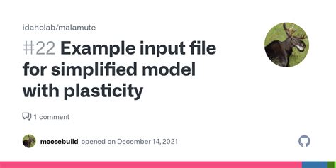 Example Input File For Simplified Model With Plasticity · Issue 22