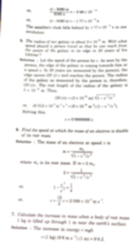 Solution The Special Theory Of Relativity Solved Numericals Set