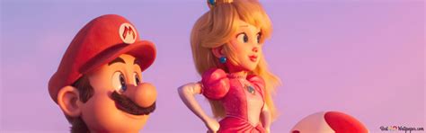 Mario With Princess Peach And Toad Super Mario Bros Movie 4k Wallpaper Download