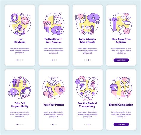Fixing Relationship And Marriage Onboarding Mobile App Screen Set Walkthrough 4 Steps Editable