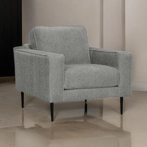 Benjara Gray And Black Fabric Arm Chair BM313123 The Home Depot