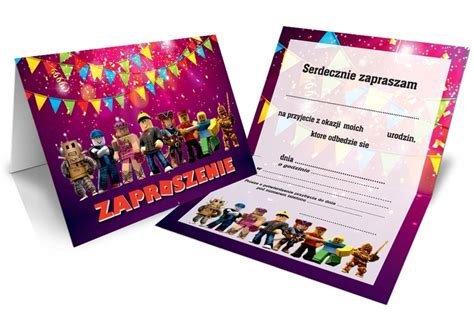 Zaproszenia Na Urodziny ROBLOX Dla Dziecka 1szt 15041175740