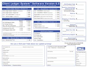 Fillable Online CLS 6 0 Order Form NewUser Indd Fax Email Print