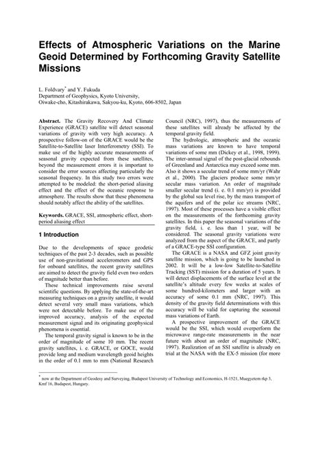 Pdf Effects Of Atmospheric Variations On The Marine Geoid Determined By Forthcoming Gravity