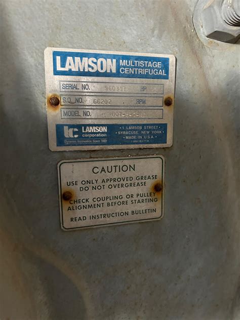 Lamson 75 Hp Cast Iron Agitation Blower Aa2252cn Lanco Corporation