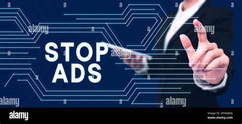 Sign Displaying Stop Ads Internet Concept Program That Will Remove