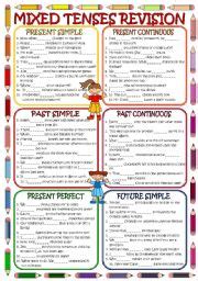 English Exercises Mixed Tenses