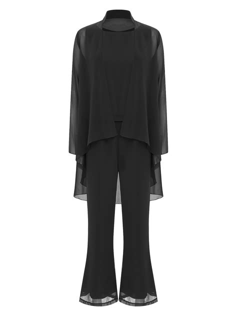 Vastwit Womens Chiffon Pant Suits 3pcs Mother Of The Bride Wedding