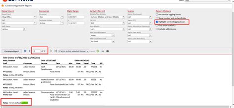 Case Management Report