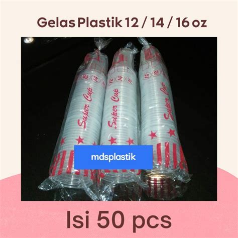 Jual GELAS PLASTIK PP 12 OZ 14 OZ 16 OZ ISI 50 GELAS KOPI POP ICE