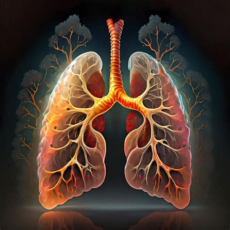 Premium Ai Image Lung Dichotomy Hyperrealistic 3d Comparison Of