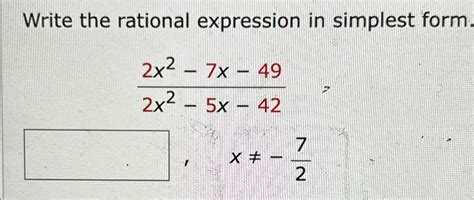 Solved Write The Rational Expression In Simplest