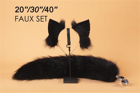 Black Fox Tail And Ear Fox Tail Butt Plug And Ear Wolf Ear And Tail