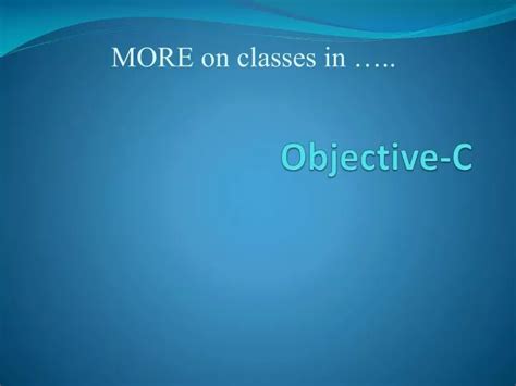 PPT Objective C PowerPoint Presentation Free Download ID