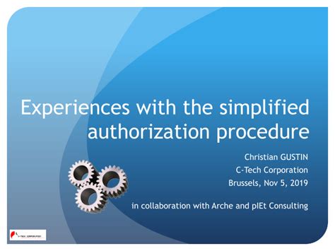 [ppt] experiences with the simplified authorization procedure