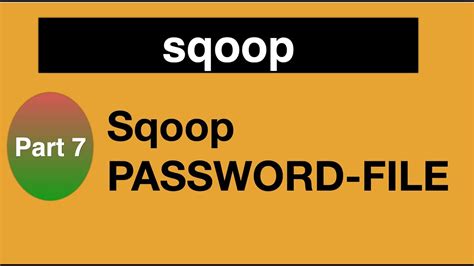 Sqoop Import With Password File Data Engineering Youtube