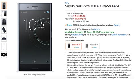 Sony Xperia XZ Premium Now Available In India For The Indian Wire