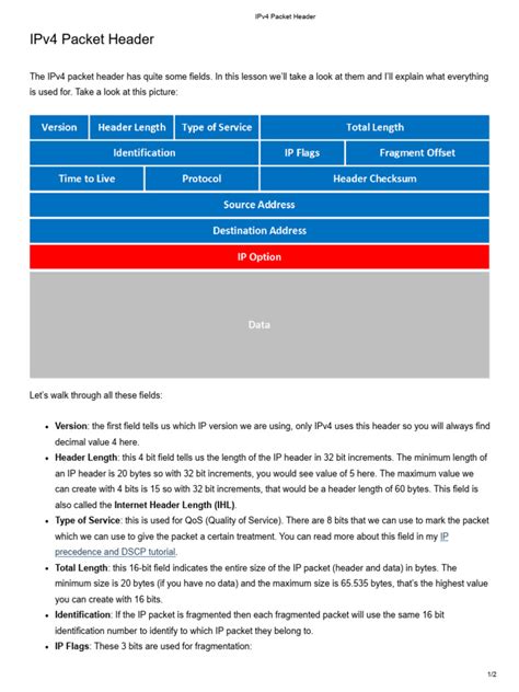 Chap 3 Ipv4 Packet Header Pdf Internet Protocols Internet