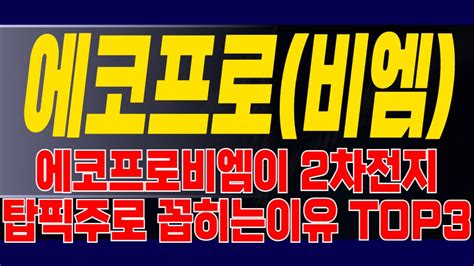 에코프로 에코프로비엠 에코프로비엠이 2차전지 탑픽주로 꼽히는 이유 Top3 공개합니다 기회일 때 쓸어 담다가 이 때 매도 하셔야 합니다 에코프로 에코