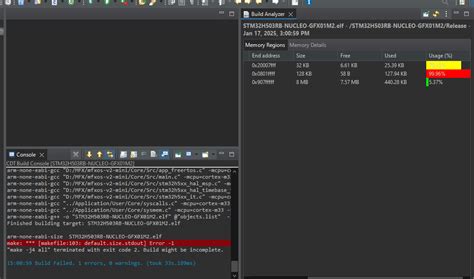 Running Out Of Flash Memroy X Nucleo Gfx01m2 Nu