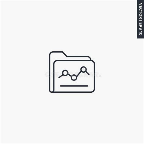 Folder With A Graph Linear Style Sign For Mobile Concept And Web