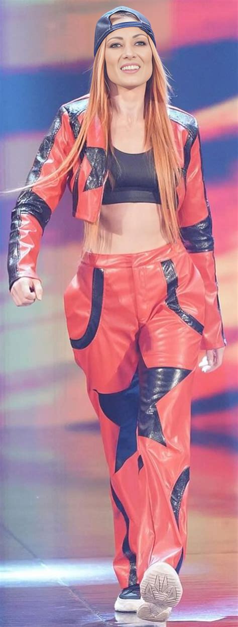 Becky Lynch Wearing A Sexy Mini Red Leather Jacket By Dragonmatt600 On