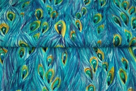 Stenzo Jersey Stoff Peacock Design Qualität Mit Öko Tex