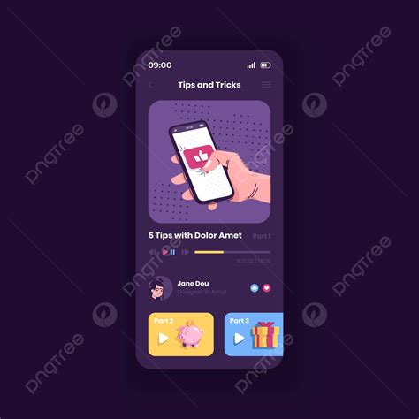 Internet Player Smartphone Interface Vector Template Application Mockup