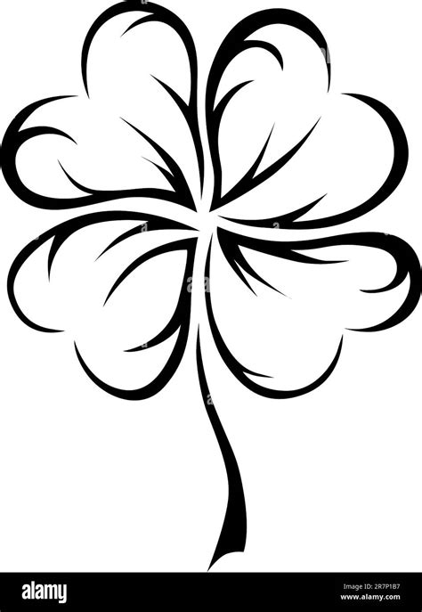 4 Leaf Clover In Tribal Style Stock Vector Image And Art Alamy