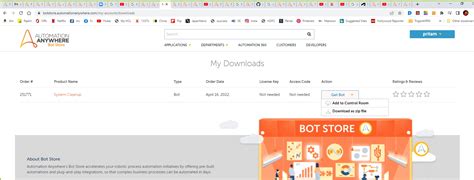 i am unable to import bot from bot store in a360 community edition i