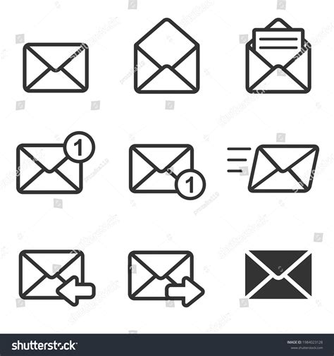 Email Envelope Icon Vector Illustration Set Stock Vector Royalty Free 1984023128 Shutterstock